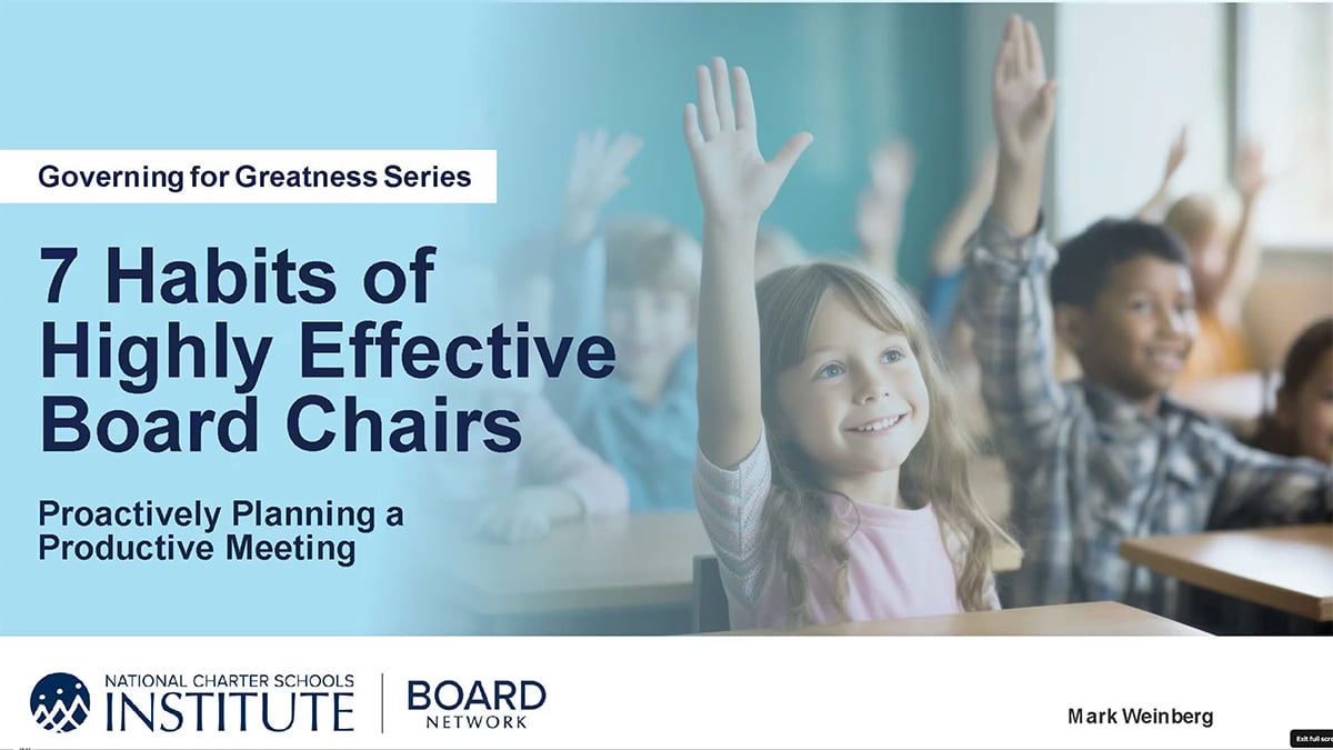 7 Habits of Highly Effective Board Chairs - National Charter Schools ...